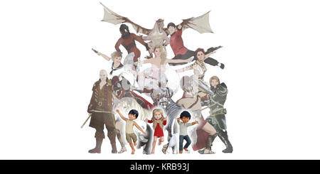 Children Fantasy Book Concept Using Their Imagination Stock Photo - Alamy