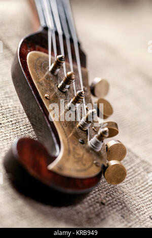 detail old musical instrument tamburitza background Stock Photo - Alamy