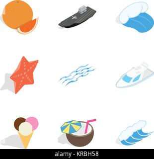 Coast icons set, isometric style Stock Vector Image & Art - Alamy