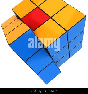 Illustration of multi color puzzle cube Stock Photo - Alamy