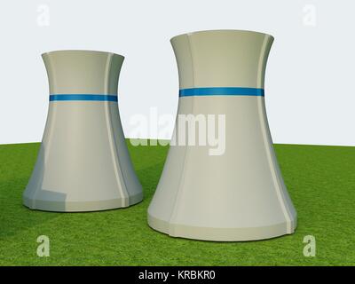 Nuclear Power Station - Computer Art 3D Series Stock Photo - Alamy