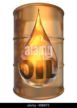 Oil drop and barrel - 3D Object Series Stock Photo - Alamy