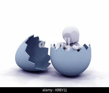 3D render of someone inside an Easter egg Stock Photo - Alamy