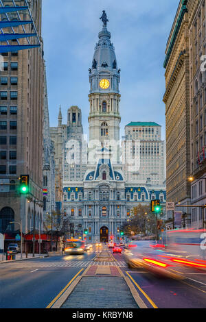 Philadelphia's City Hall at dusk Stock Photo - Alamy