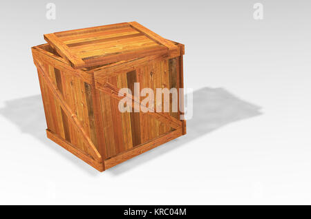 3D render of an open wooden crate Stock Photo - Alamy