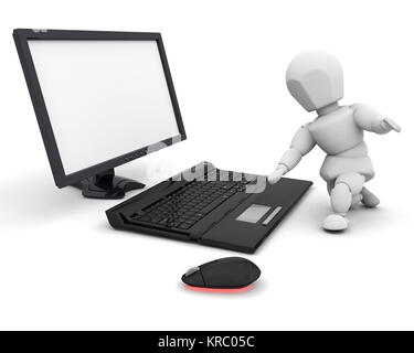 3D render of someone working on a computer Stock Photo - Alamy