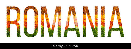 Romania text sign - country name word photo silhouette Stock Photo - Alamy