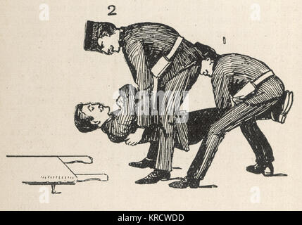 First aid, carrying patient with two-handed seat Stock Photo - Alamy