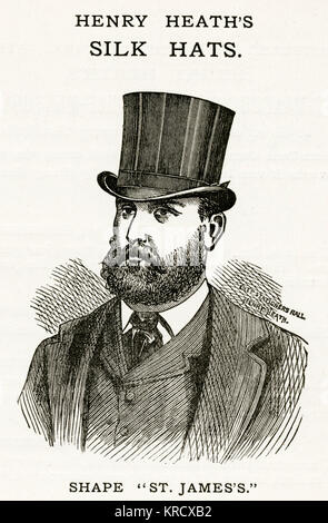 Henry Heath's, men's silk hats 1880 Stock Photo - Alamy