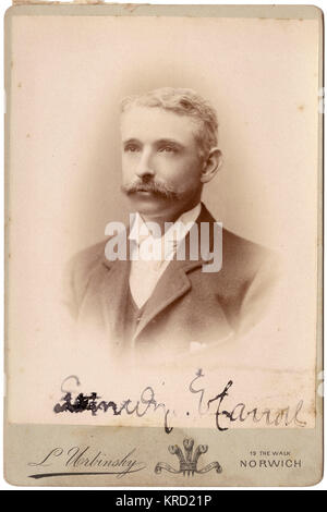 A handsome young Victorian man in a historically accurate suit stands ...