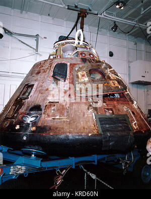 Apollo 15 splashdown. Apollo 15 command module ('Endeavor') descending ...