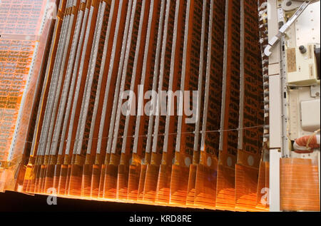 ISS P6 truss solar array - close-up (ISS014-E-10053).jpg Stock Photo ...