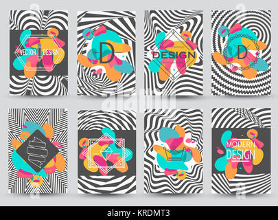 Set of monochrome flyer pages Stock Photo - Alamy