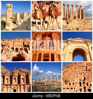 Impressions of Jordan, Collage of Travel Images Stock Photo - Alamy