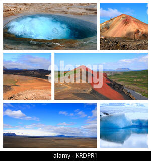 Impressions of Iceland, Collage of Travel Images Stock Photo - Alamy