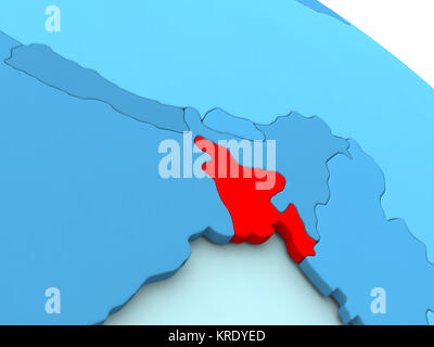 Bangladesh in red on blue political map. 3D illustration Stock Photo ...