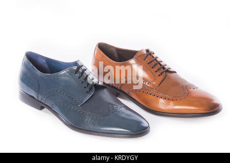 Men shoes collection - different color shoes on a white background ...