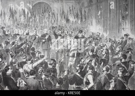 Proclamation of the German empire, Versailles, France, 18 January 1871 ...