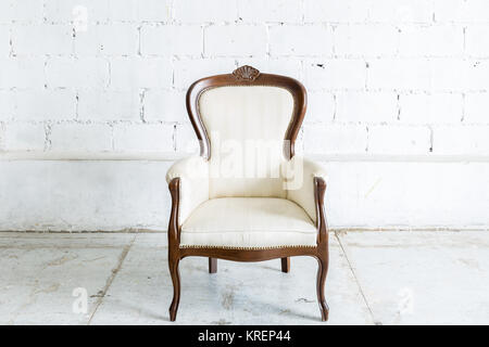 White Retro Chair Stock Photo - Alamy