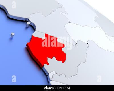 Gabon, political map. Gabonese Republic, with provinces. Central ...
