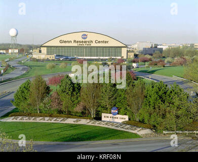 The main gate and hangar at the Glenn Research Center, one of NASA's ...