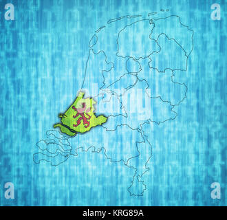 south holland on map of provinces of netherlands Stock Photo - Alamy