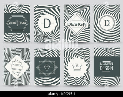 Set of monochrome flyer pages Stock Photo - Alamy