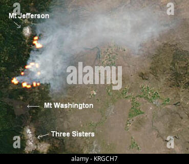 Satellite image of B26B Complex Fires 24 Aug 03 Stock Photo - Alamy