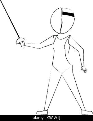 Fencer with rapier cartoon Stock Vector Image & Art - Alamy