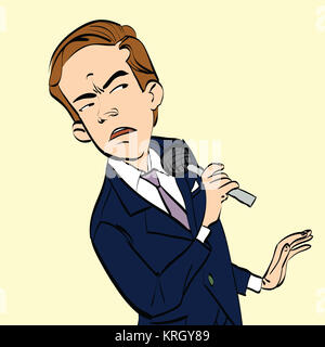 Disgusted journalist during the interview Stock Photo - Alamy