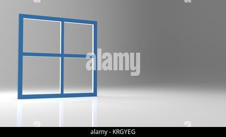 The 3d rendering abstract blank window frame with nice background color ...