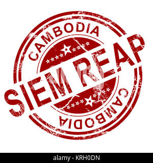 Red Siem Reap stamp Stock Photo - Alamy