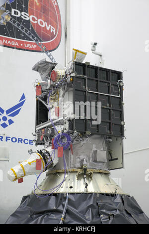 At Astrotech facility in Titusville, Florida, SV1 spacecraft is lowered ...