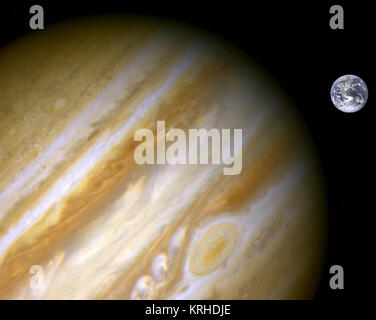 Jupiter, Earth size comparison Stock Photo - Alamy