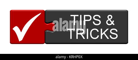 Tips and tricks icon. Tips and tricks website button on low poly ...