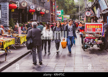 China, Chengdu, Sichuan, city, Wenshu Yuan food stall Stock Photo ...