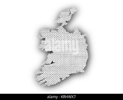 Map of Ireland on old linen Stock Photo - Alamy