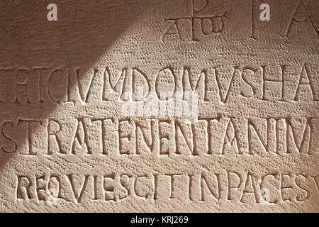 latin inscription on roman tomb on the old appian way in rome italy ...