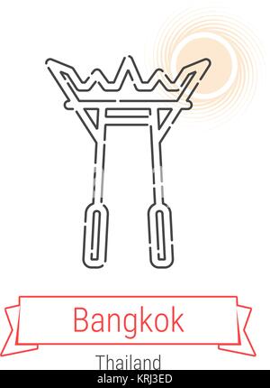 Emblem of Bangkok. City of Thailand. Vector illustration Stock Vector ...