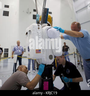 Robonaut testing. Astronaut and robonaut, a humanoid robot, assembling ...