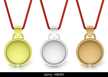 First, second and third place medals 3D Stock Photo - Alamy