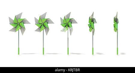 Five angles views of five sided pinwheel. 3D Stock Photo - Alamy