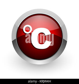 thermometer red circle web glossy icon Stock Photo - Alamy