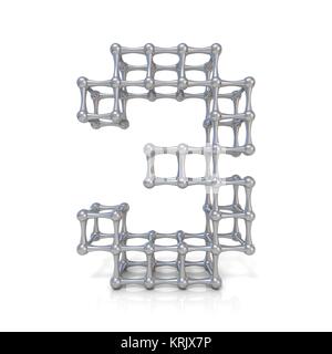 Metal lattice digit number THREE 3 3D Stock Photo - Alamy