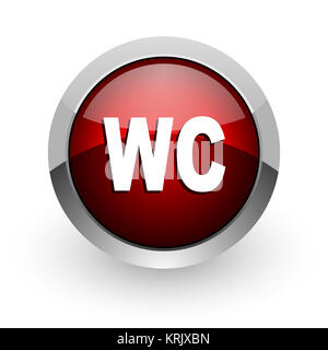 wc red web glossy icon Stock Photo - Alamy