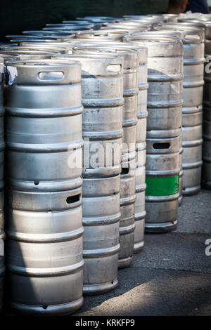 Image of a stack of beer barrels Stock Photo - Alamy
