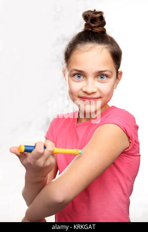 diabetes in children,the child takes insulin insulin injection,child ...