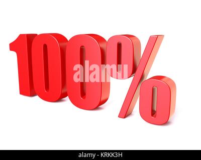 Red percentage sign 100. 3D Stock Photo - Alamy