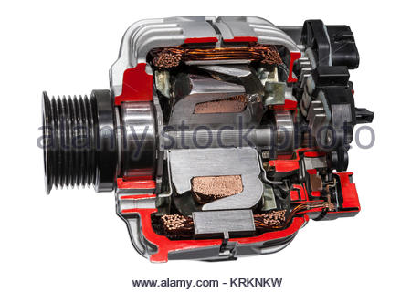 Automotive alternator cross section isolated on white background Stock ...