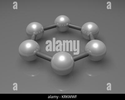 H-Graphene aromatic cluster, schematic molecular model. Hexagonal ...